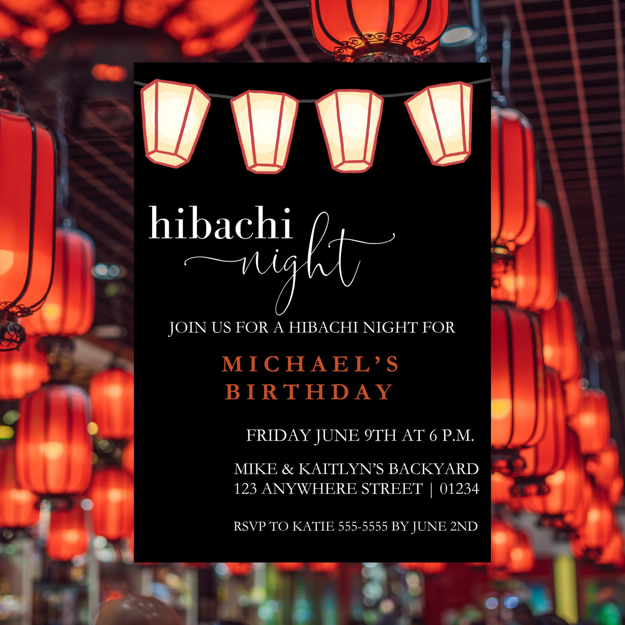 Hibachi Invitation, Hibachi Dinner Invitation, Hibachi Birthday ...