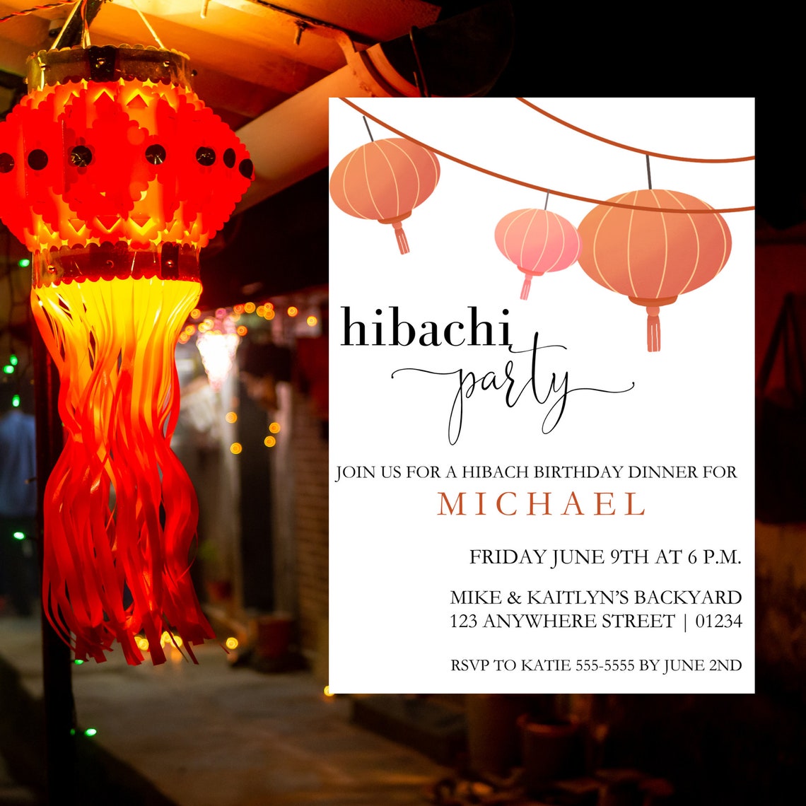 Hibachi Invitation, Hibachi Dinner Invitation, Hibachi Birthday ...
