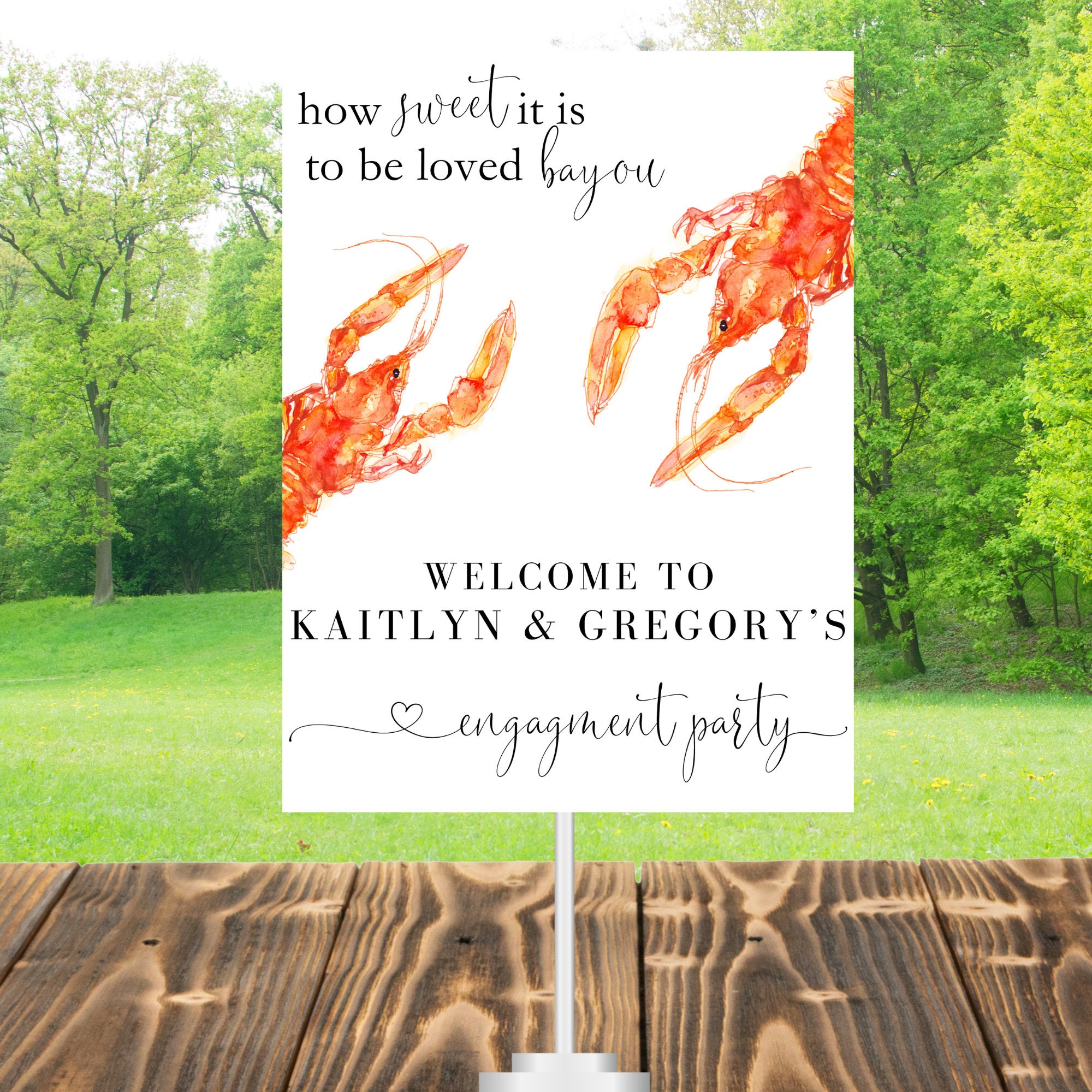 Crawfish Boil Sign, Crawfish Engagement Party, Crawfish Sign, Seafood ...