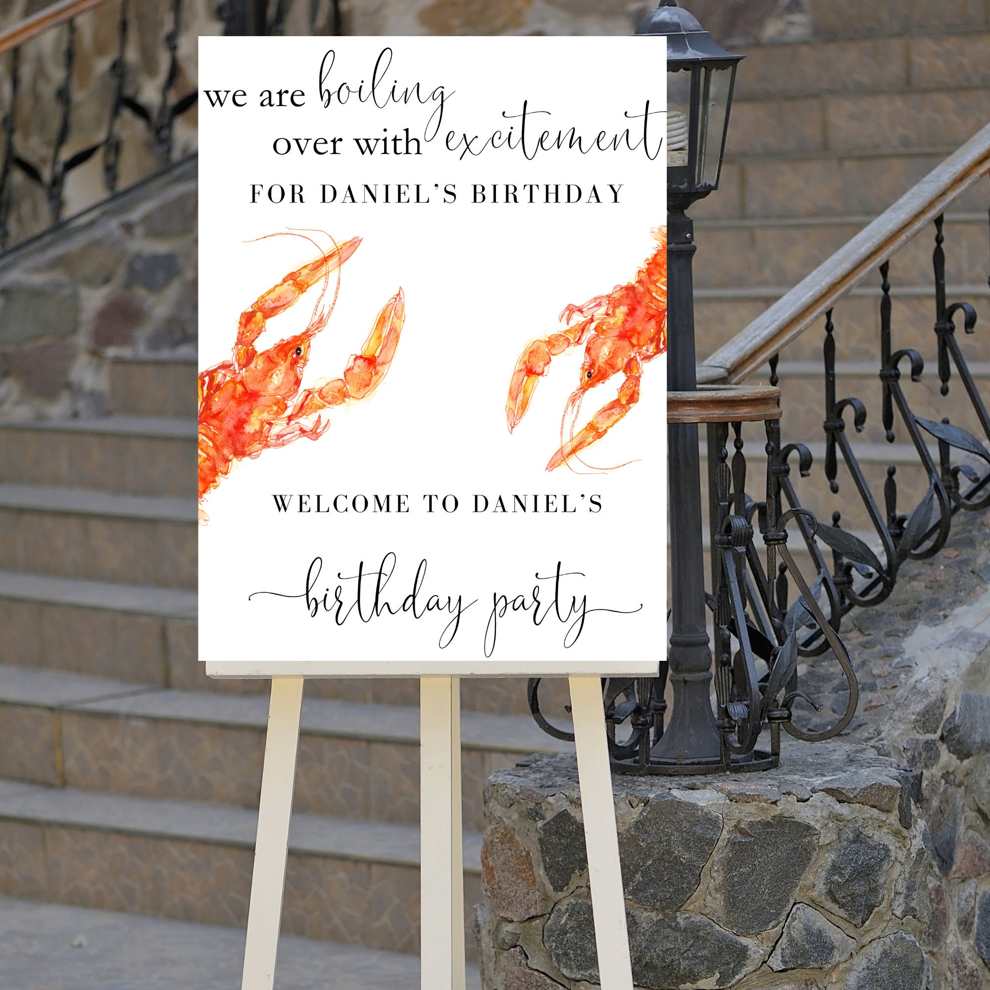 Crawfish Boil Birthday Welcome Sign, Crawfish Boil Sign Crawfish ...
