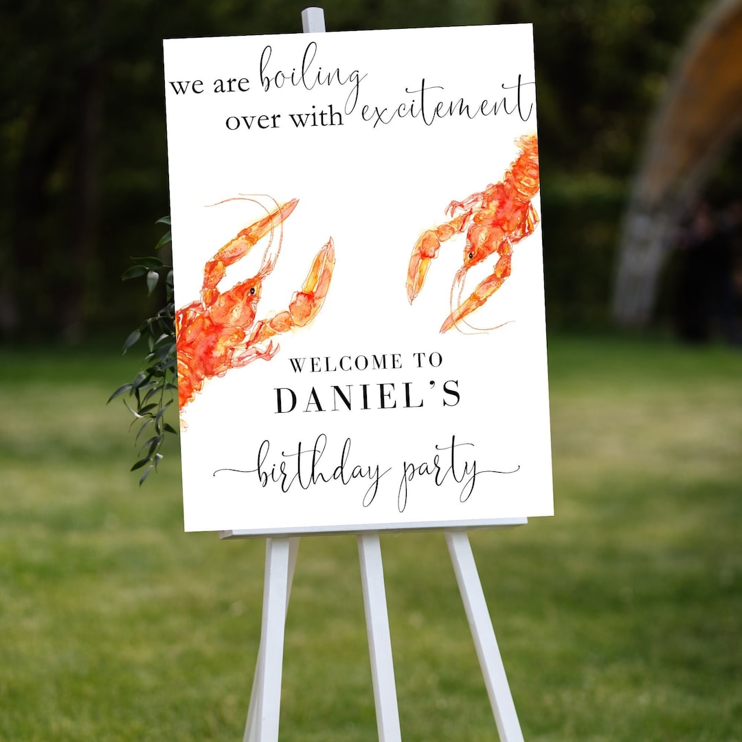 Crawfish Boil Birthday Welcome Sign, Crawfish Boil Sign Crawfish ...