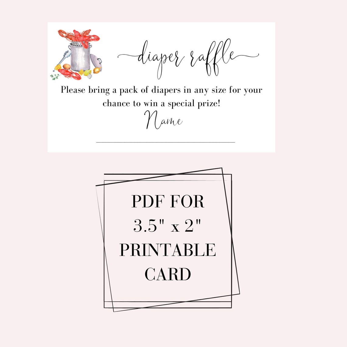 Diaper Raffle Insert, Crawfish Baby Shower Invitation, Seafood Boil ...