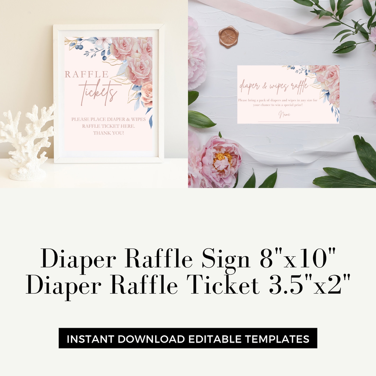 Diaper and Wipes Raffle, Diaper Raffle Sign Printable, Diaper Raffle ...