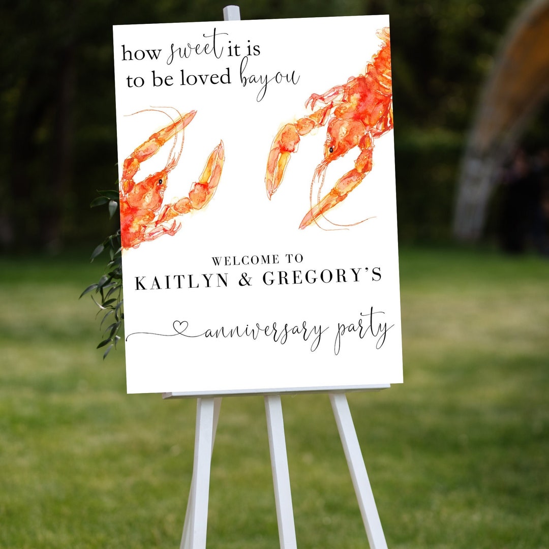 Crawfish Boil Sign, Crawfish Boil Anniversary Welcome Sign, Crawfish ...