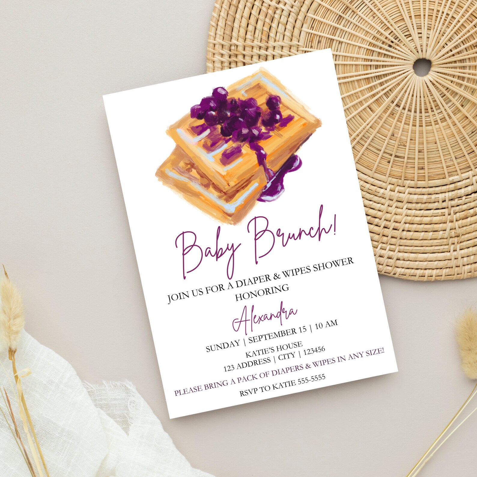 Diaper and Wipes Shower Invitation, Diaper and Wipes Invitation ...