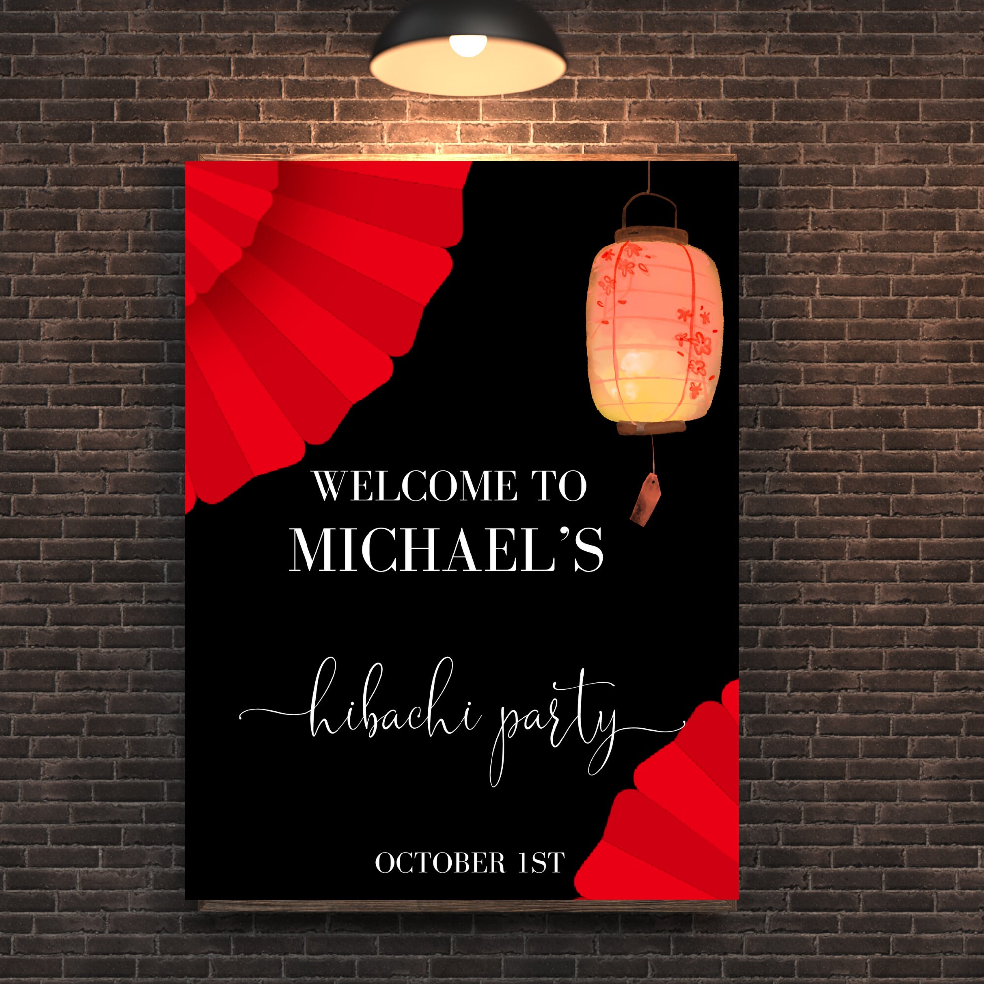 Hibachi Party, Hibachi Party Welcome Sign, Hibachi Birthday Party ...