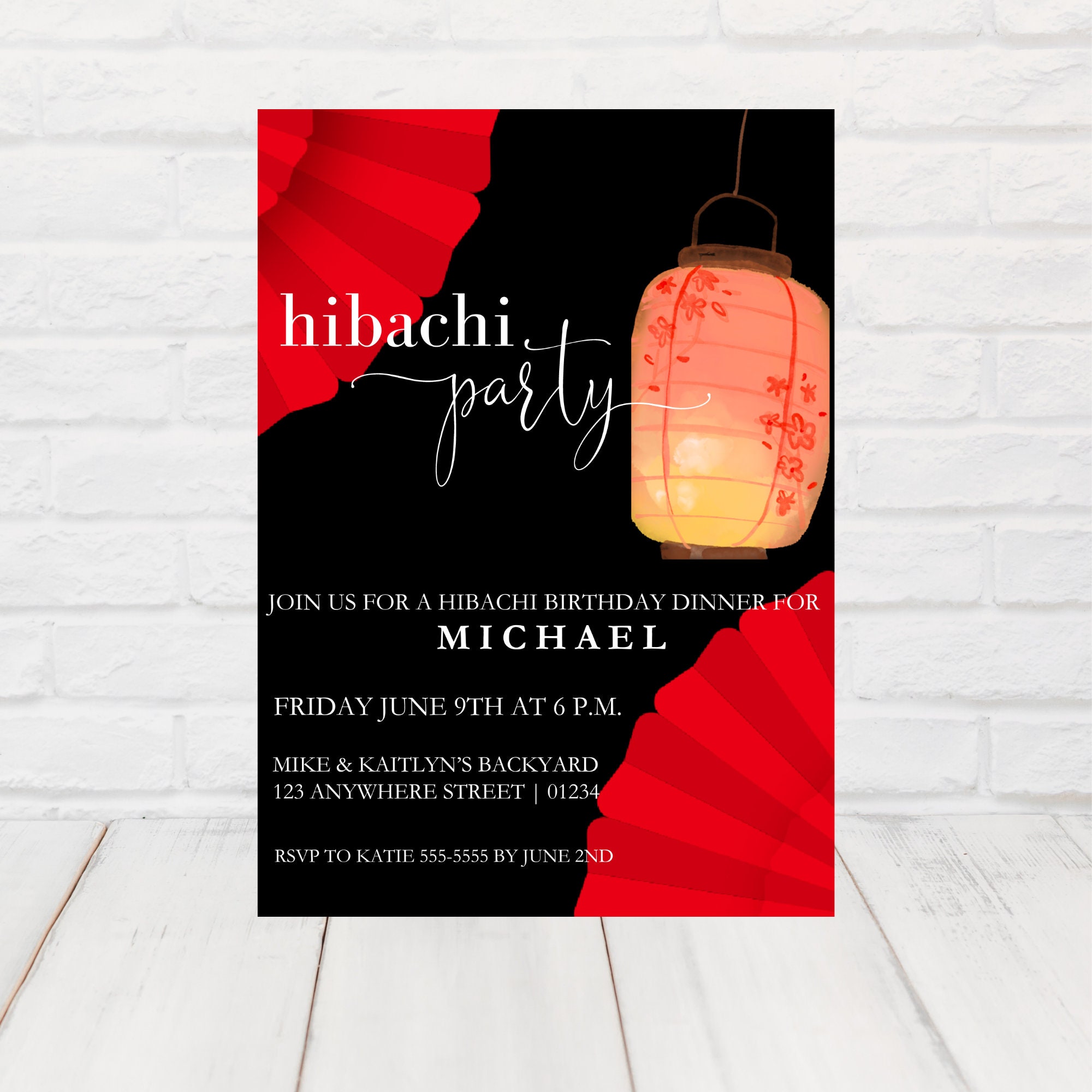 Hibachi Invitation, Hibachi Dinner Invitation, Hibachi Birthday ...