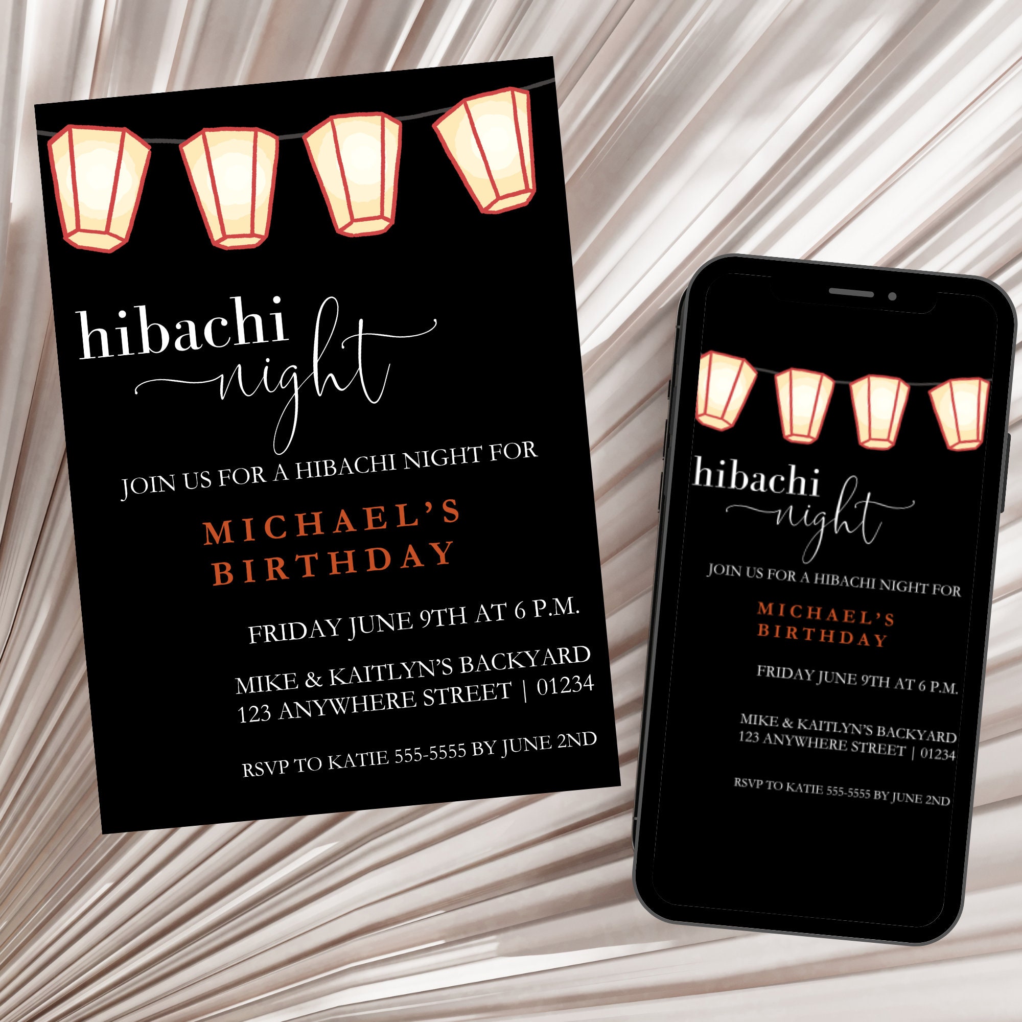 Hibachi Invitation, Hibachi Dinner Invitation, Hibachi Birthday ...