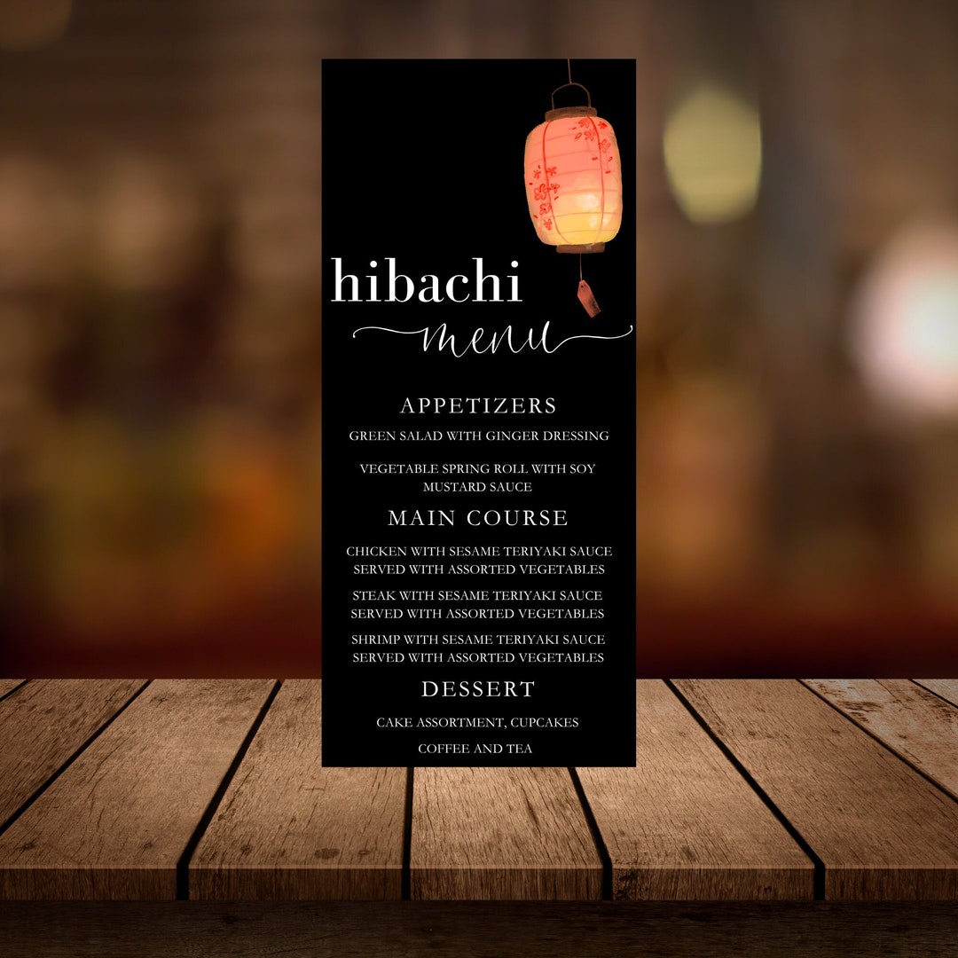 Hibachi Menu, Hibachi Party Menu, Hibachi Dinner Menu, Hibachi Party ...