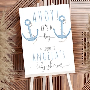 Ahoy Its A Boy Welcome Sign, Welcome Sign Baby Shower, Ahoy It's A Boy ...