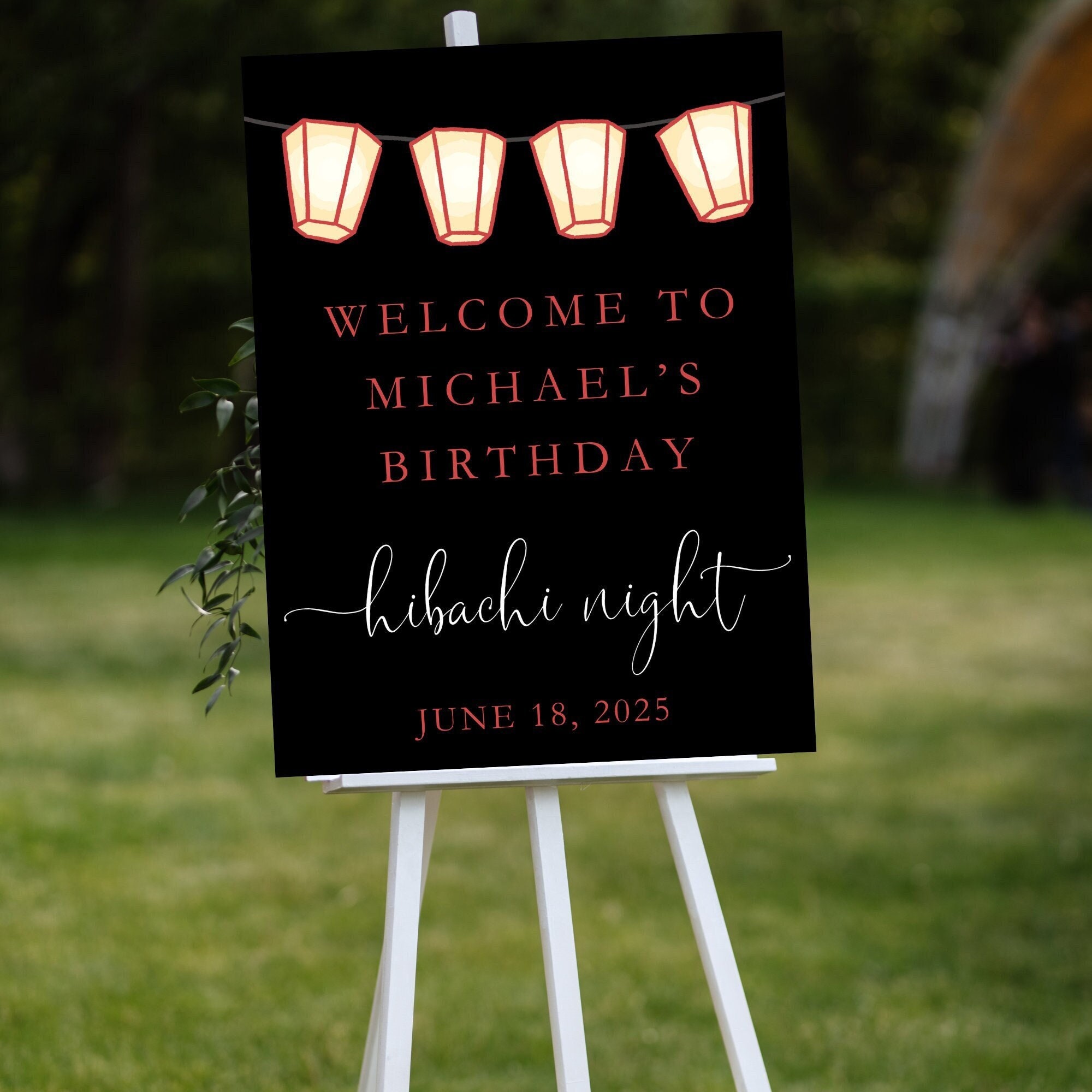 Hibachi Party, Hibachi Party Welcome Sign, Hibachi Birthday Party ...