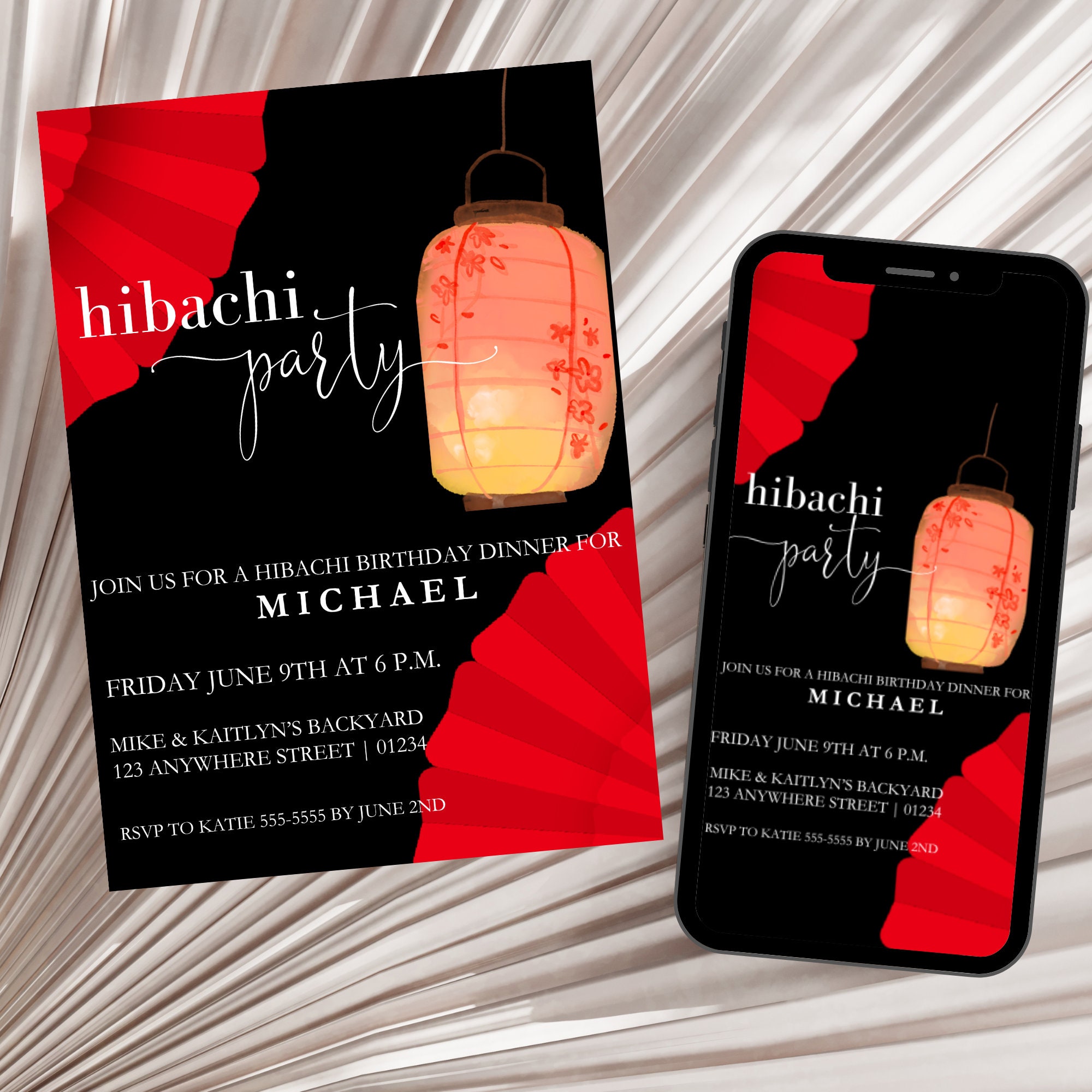 Hibachi Invitation, Hibachi Dinner Invitation, Hibachi Birthday ...