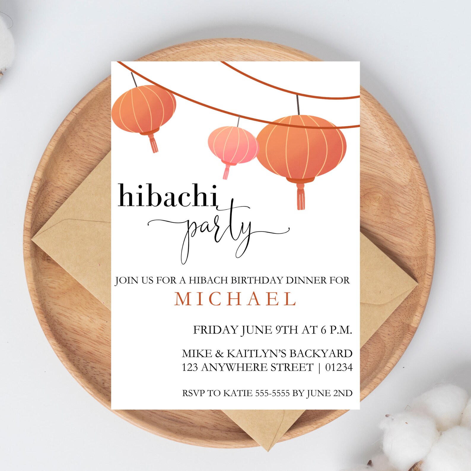 Hibachi Invitation, Hibachi Dinner Invitation, Hibachi Birthday ...