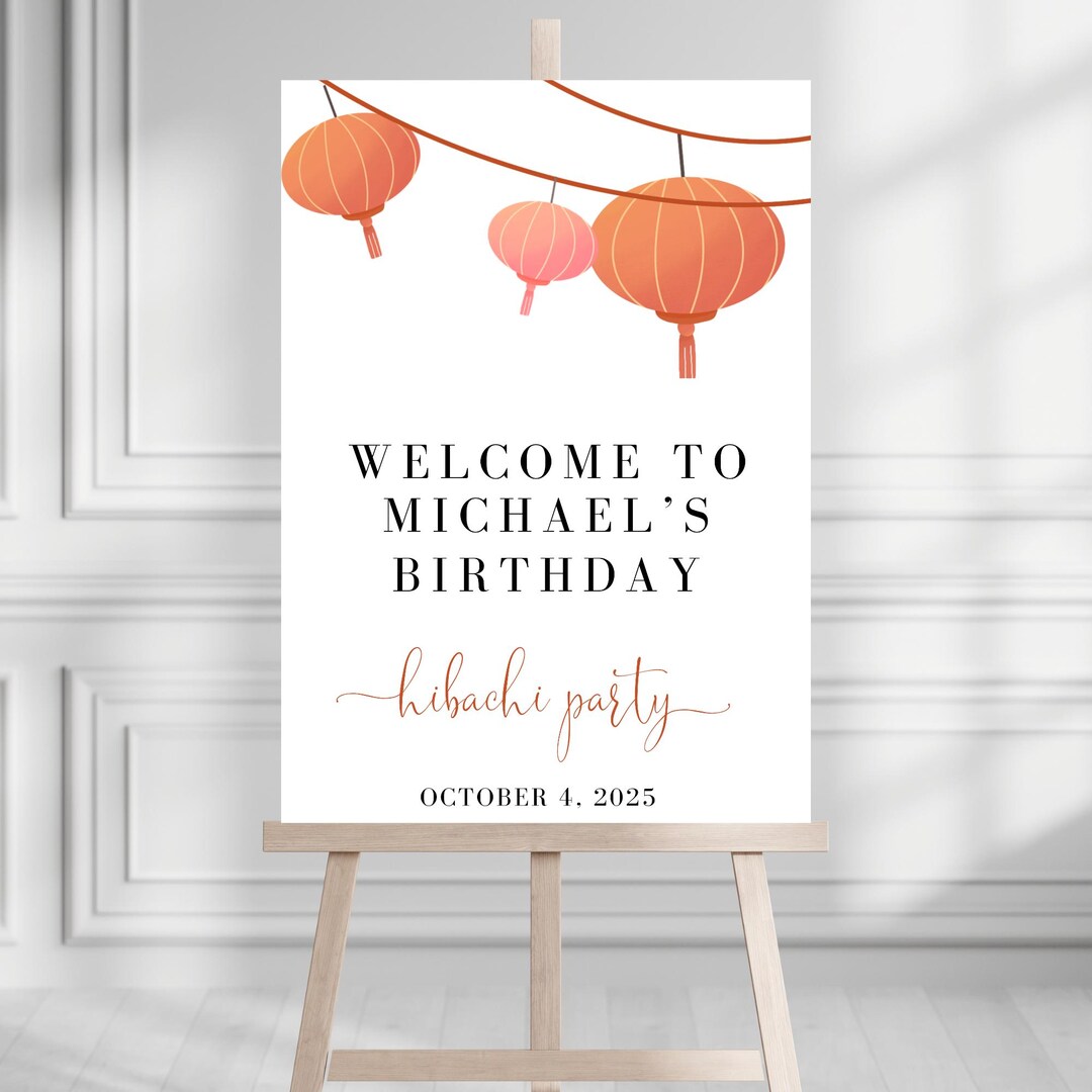 Hibachi Party, Hibachi Party Welcome Sign, Hibachi Birthday Party ...