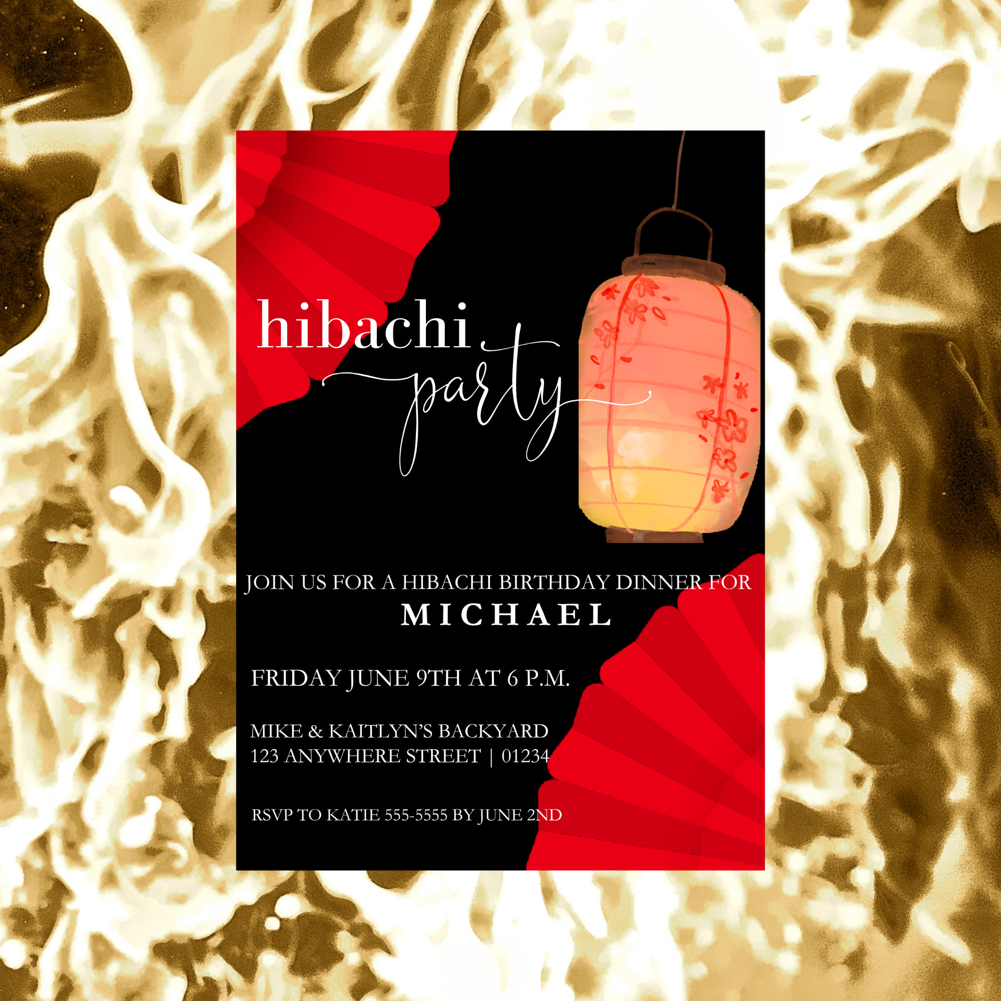 Hibachi Invitation, Hibachi Dinner Invitation, Hibachi Birthday ...