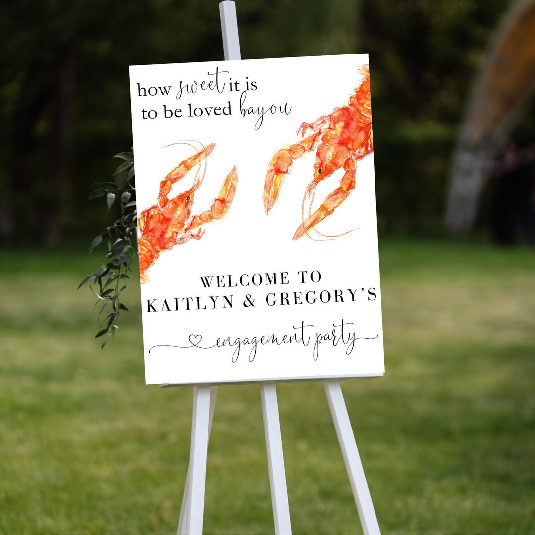 Crawfish Boil Sign, Crawfish Engagement Party, Crawfish Sign, Seafood ...