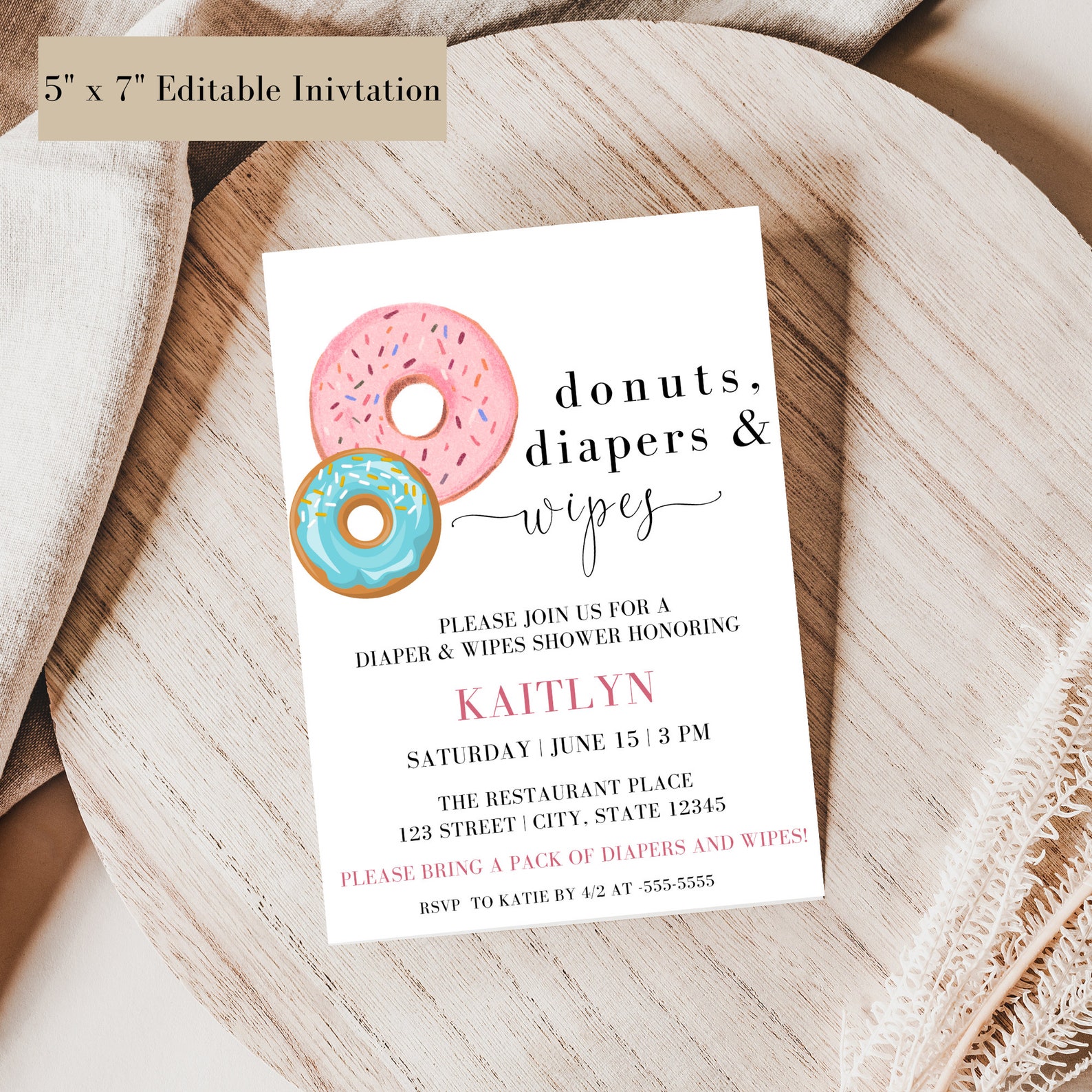 Diaper and Wipes Invitation, Diaper and Wipes Raffle Card, Diaper and ...