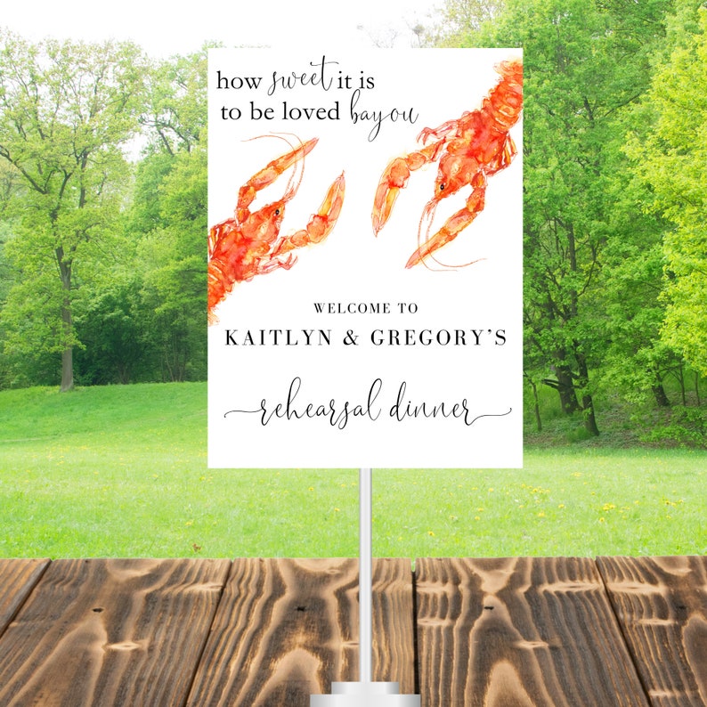 Crawfish Boil Sign, Crawfish Sign, Rehearsal Dinner Sign, EDITABLE ...