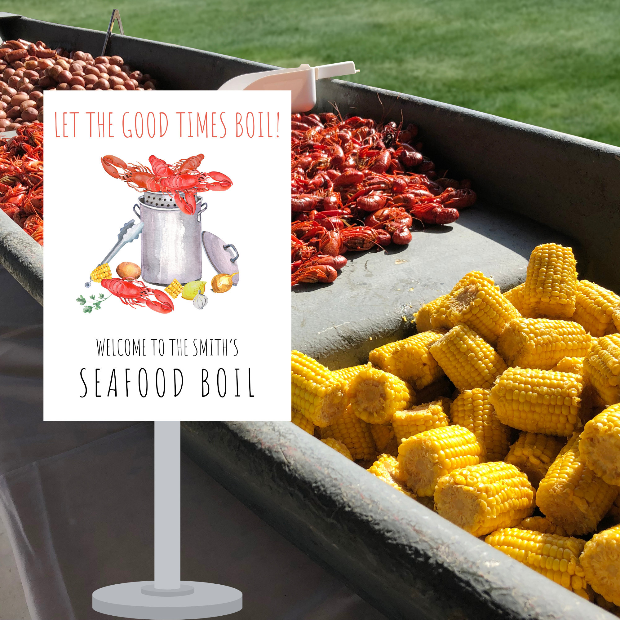 Seafood Boil Welcome Sign, Seafood Boil Party, Seafood Boil Invitation ...