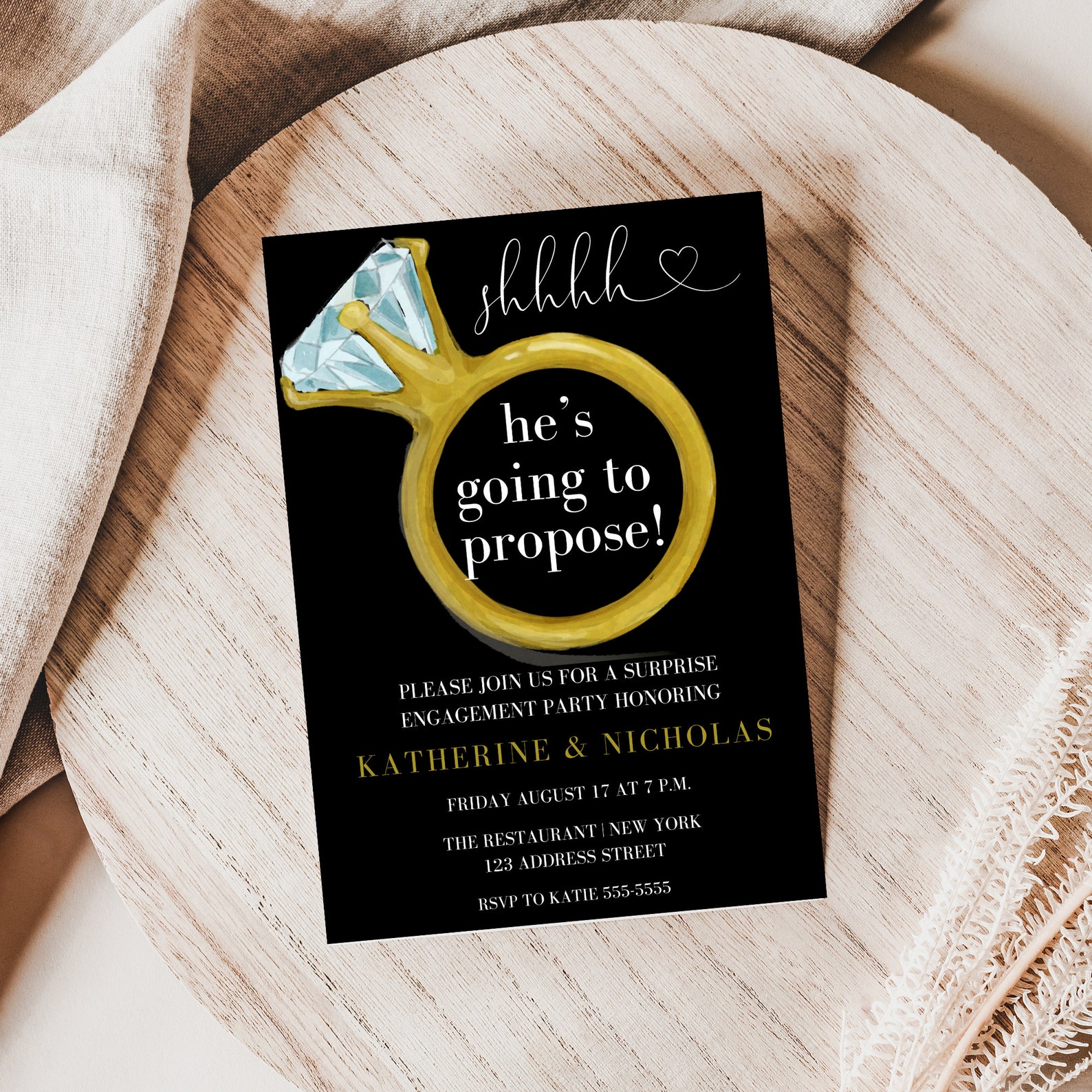 Surprise Engagement Party Invitation, Surprise Proposal Invite ...