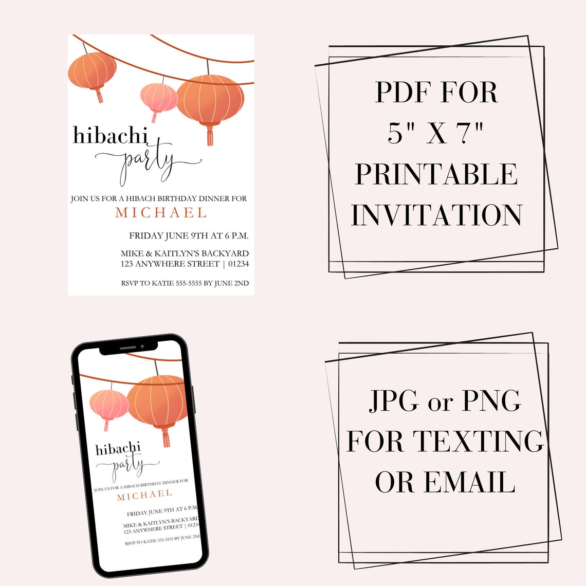 Hibachi Invitation, Hibachi Dinner Invitation, Hibachi Birthday ...