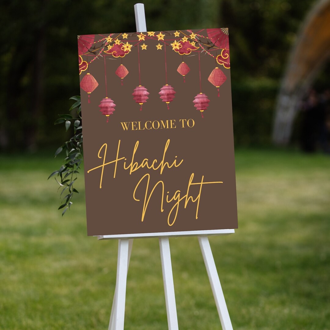 Hibachi Party, Hibachi Party Welcome Sign, Hibachi Birthday Party ...