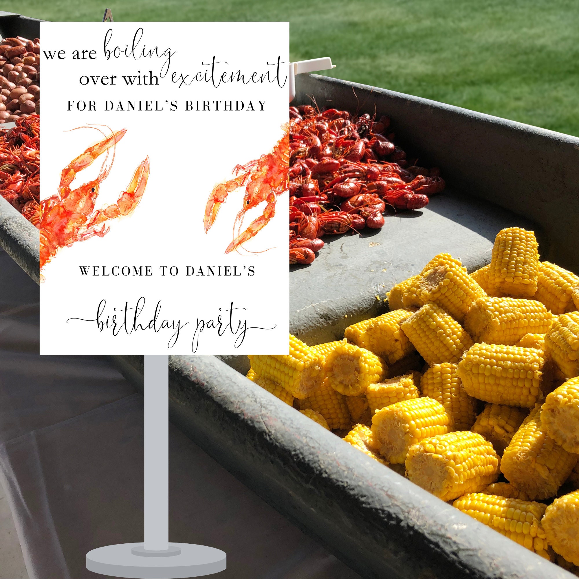 Crawfish Boil Birthday Welcome Sign, Crawfish Boil Sign Crawfish ...