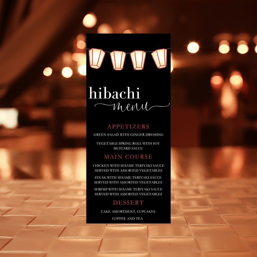 Hibachi Menu, Hibachi Party Menu, Hibachi Dinner Menu, Hibachi Party ...