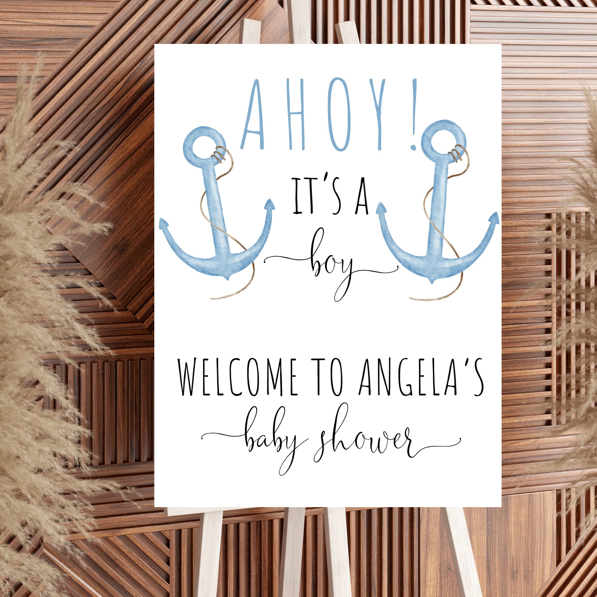Ahoy Its A Boy Welcome Sign, Welcome Sign Baby Shower, Ahoy It's A Boy ...