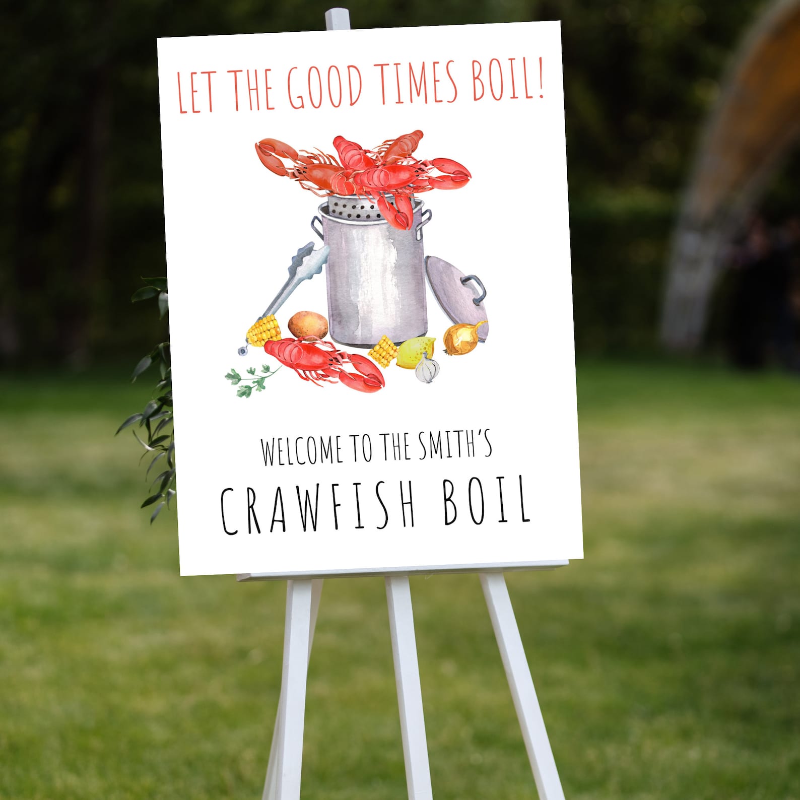Crawfish Boil Sign, Crawfish Boil Welcome Sign, Crawfish Boil Party ...