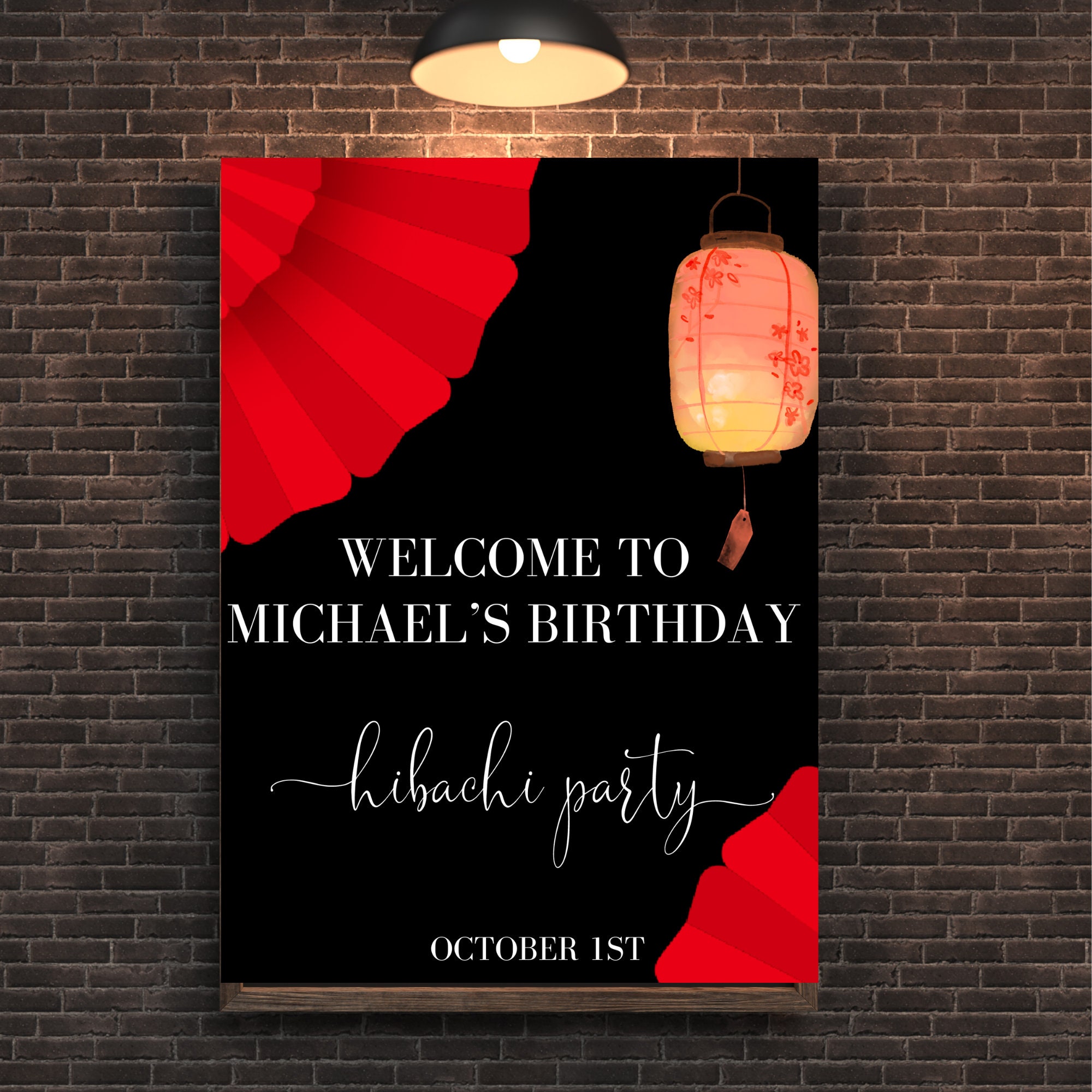 Hibachi Party, Hibachi Party Welcome Sign, Hibachi Birthday Party ...
