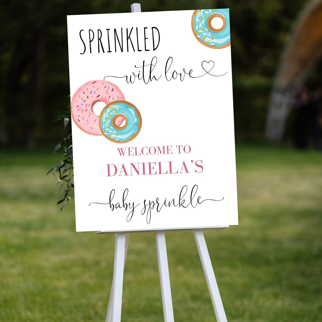 Baby Sprinkle Welcome Sign, Donut Baby Sprinkle, Donut Baby Shower Sign ...