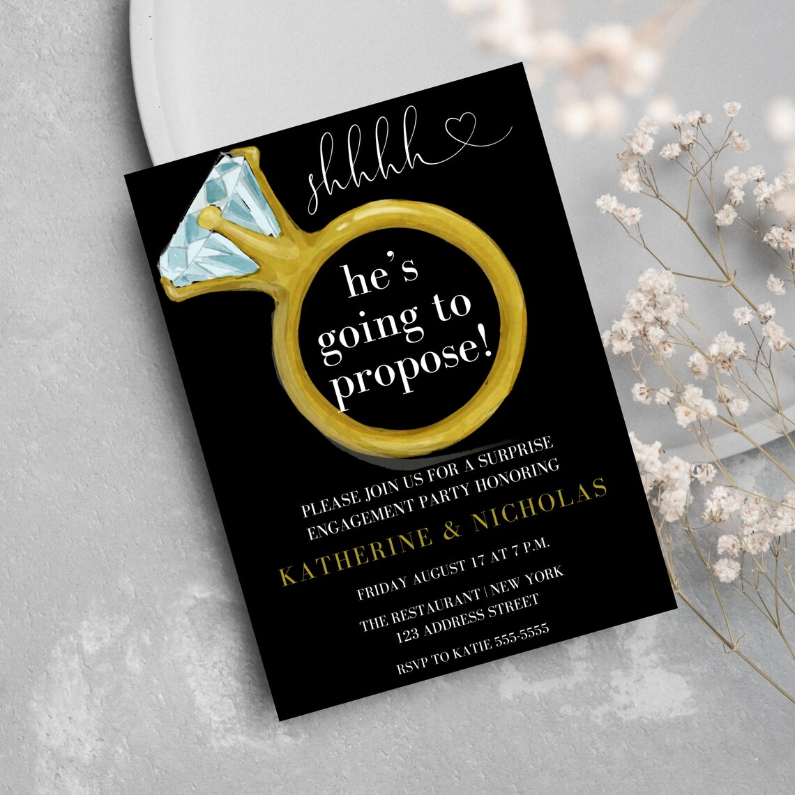 Surprise Engagement Party Invitation, Surprise Proposal Invite ...