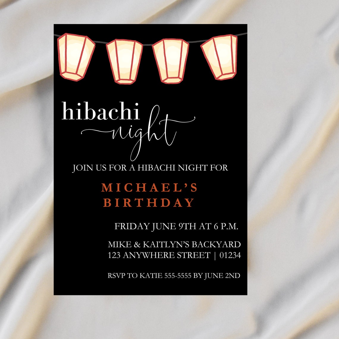 Hibachi Invitation, Hibachi Dinner Invitation, Hibachi Birthday ...