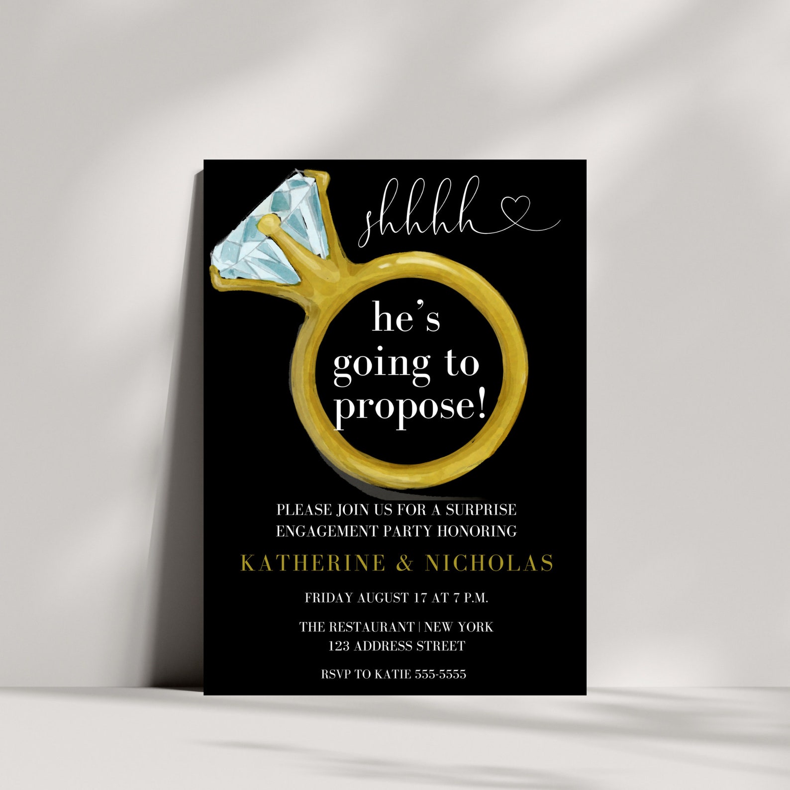 Surprise Engagement Party Invitation, Surprise Proposal Invite ...