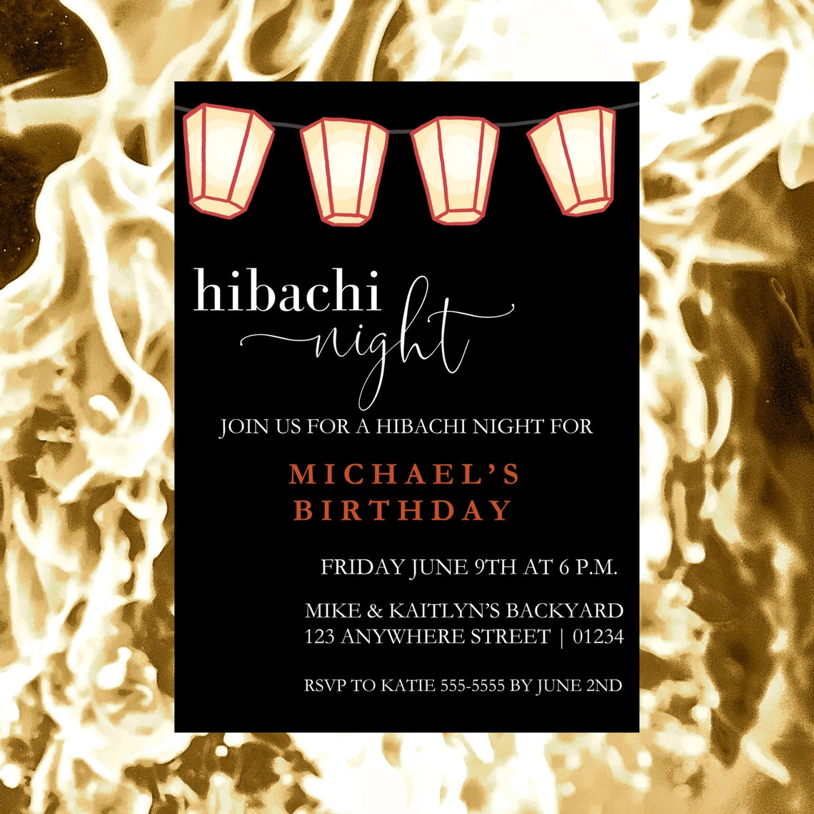 Hibachi Invitation, Hibachi Dinner Invitation, Hibachi Birthday ...