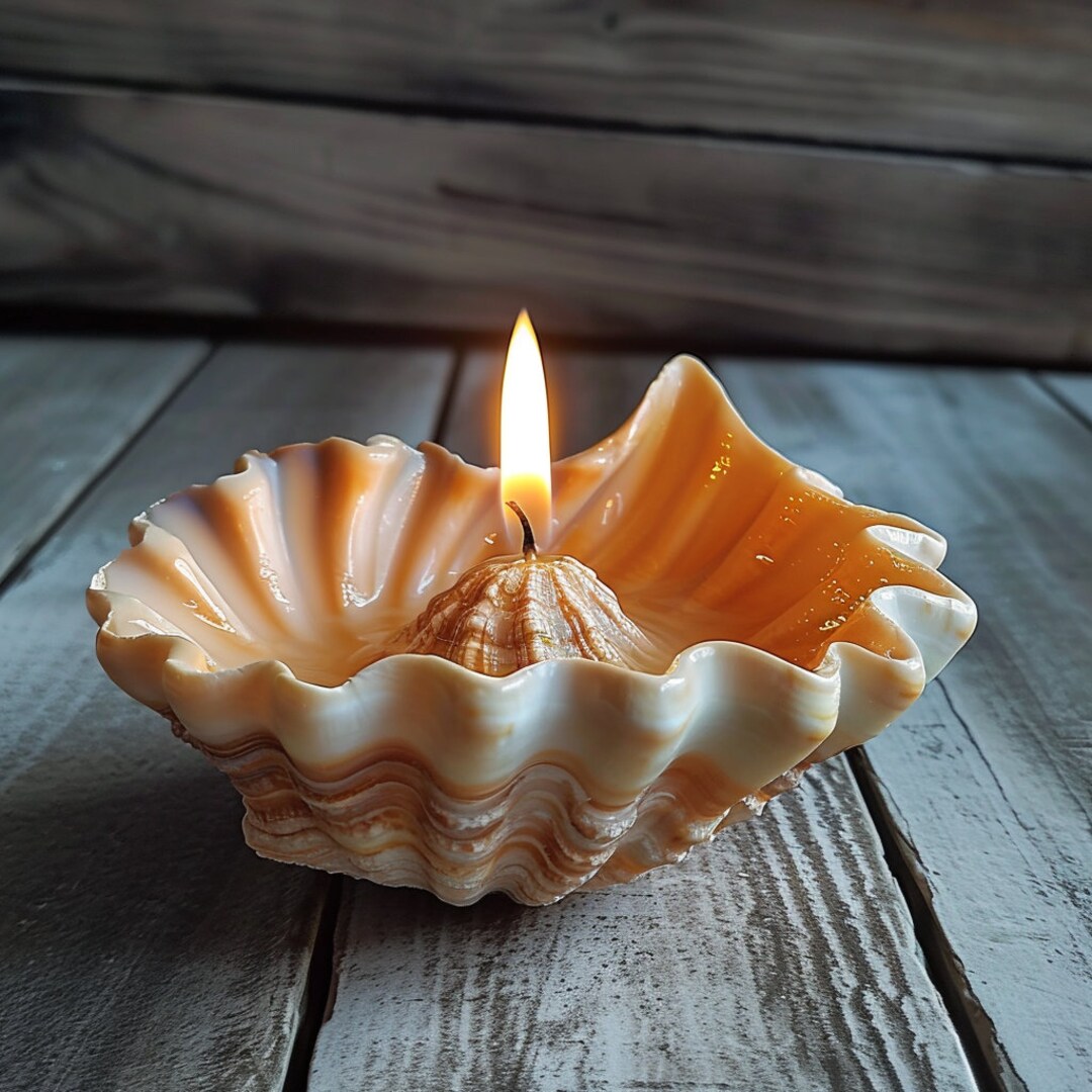 Handcrafted Seashell Candle Holders for Coastal Glow - Etsy