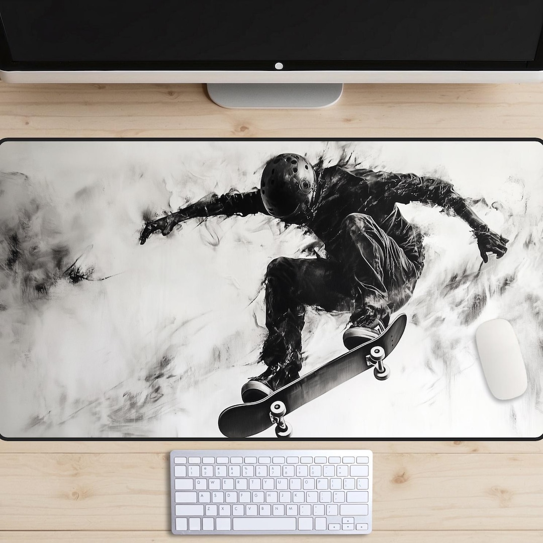 Free Spirit Skateboarder Desk Mat, Skateboard Desk Pad, Skater Mousepad ...