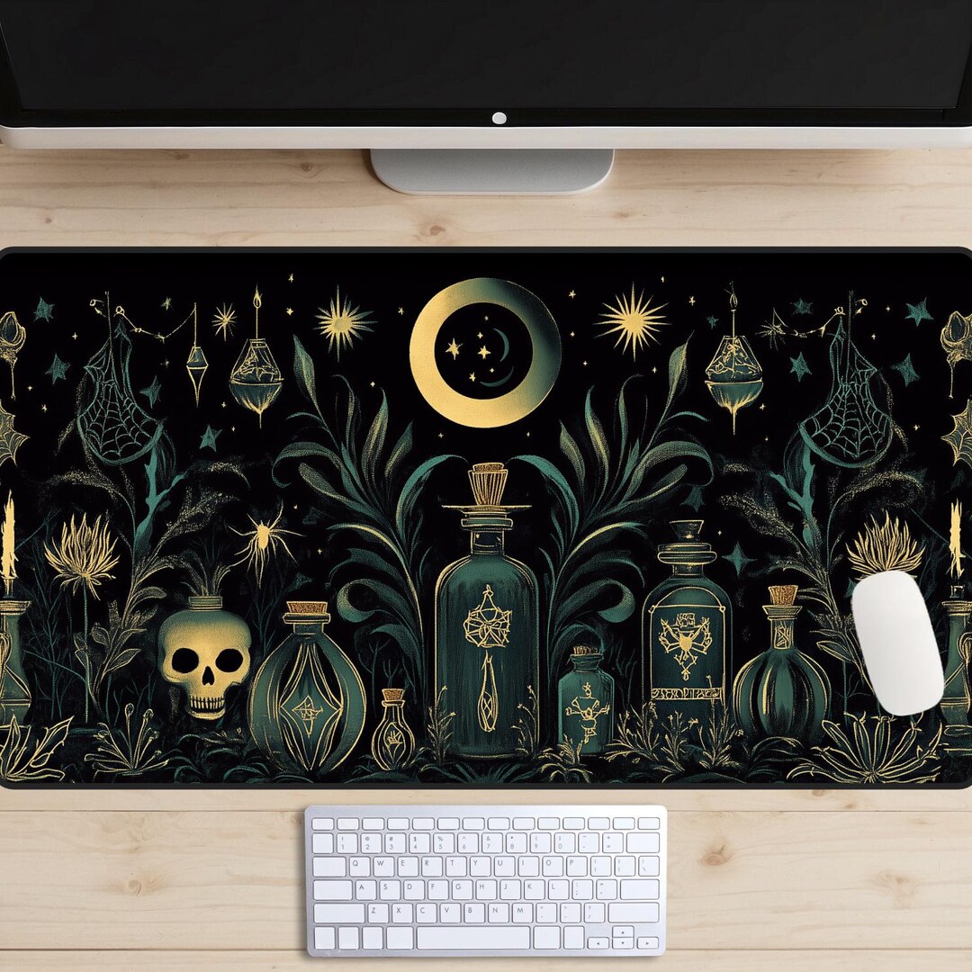 Verdant Enchantment Desk Mat, Witchy Desk Pad, Dark Academia Decor Desk ...