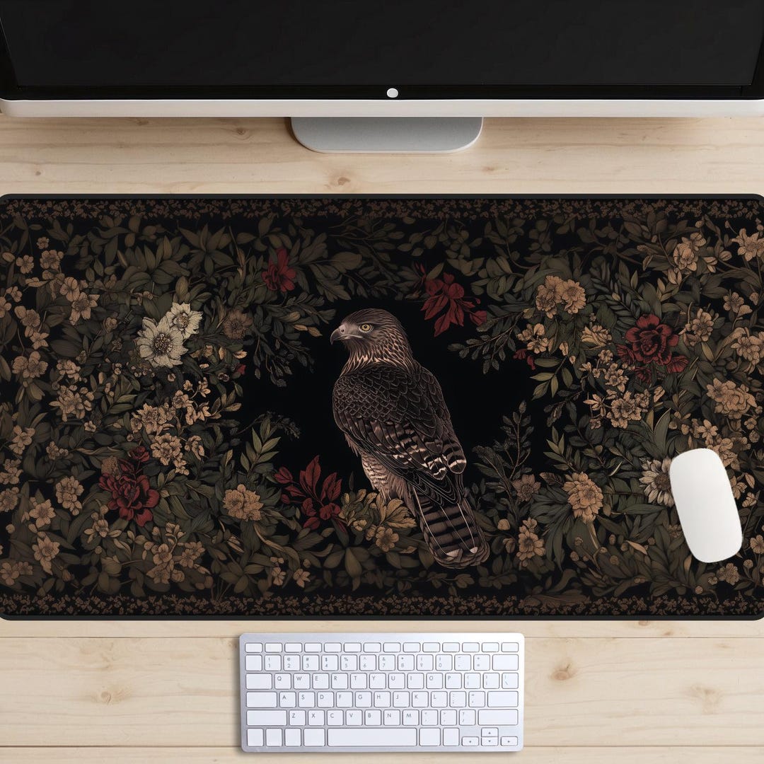 Hawk Tapestry Desk Mat, Medieval Falcon Desk Pad, Castle Decor Desk ...