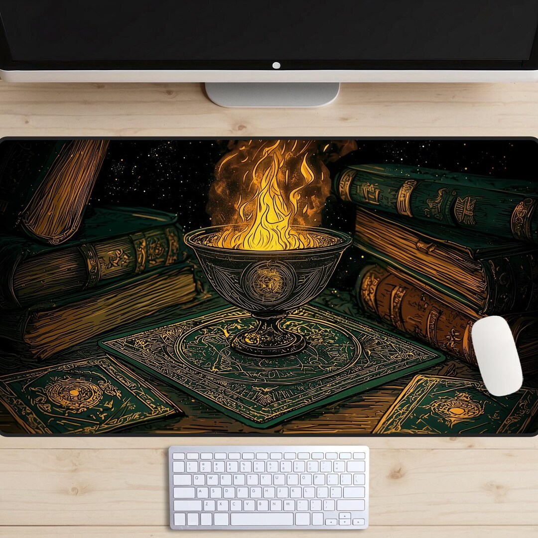 Arcane Study Desk Mat, Witch's Table Desk Pad, Sorcerer Study Desk ...