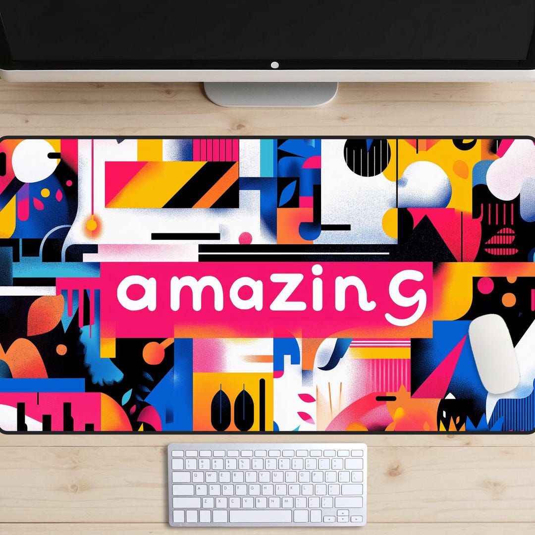 Amazing Desk Mat, Pop Art Desk Topper, Y2K Style Mousepad, 90's ...