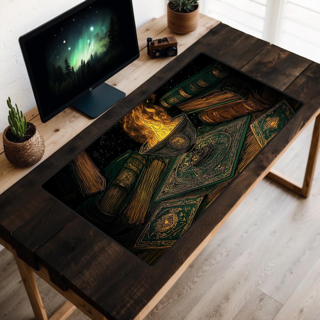 Arcane Study Desk Mat, Witch's Table Desk Pad, Sorcerer Study Desk ...