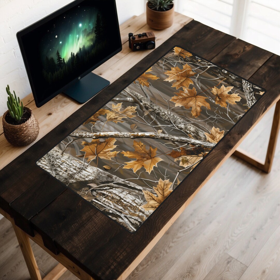 Fall Hunting Camo Desk Mat, Deer Hunter Desk Pad, Hunter Camouflage ...