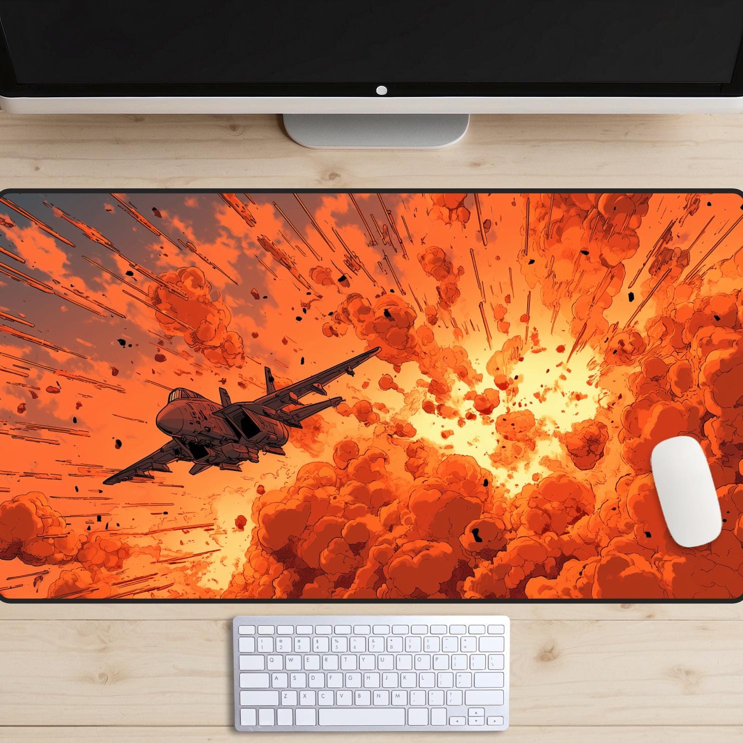 Fighter Jet Combat Desk Mat, Ace Pilot Desk Pad, Dogfight Desk Topper ...