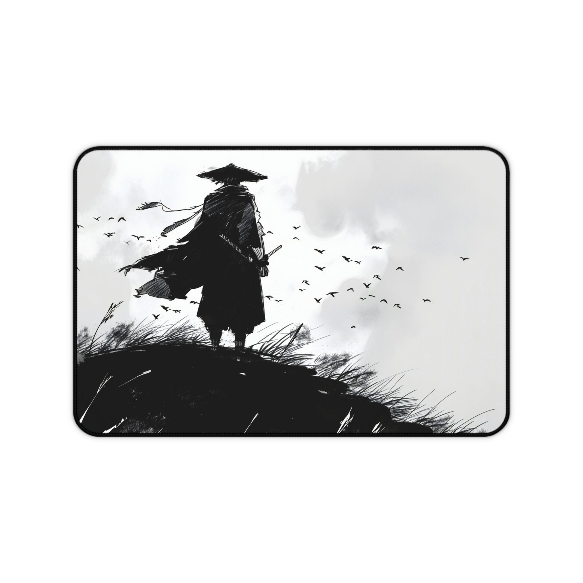 Samurai Serenity Desk Mat, Japanese Desk Pad, Japan Desk Decor, Fantasy ...