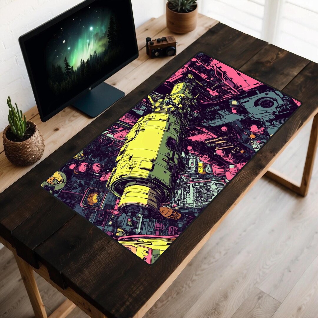 Space Ship Engine Room Desk Mat, Starship Internals Desk Topper, Sci Fi ...
