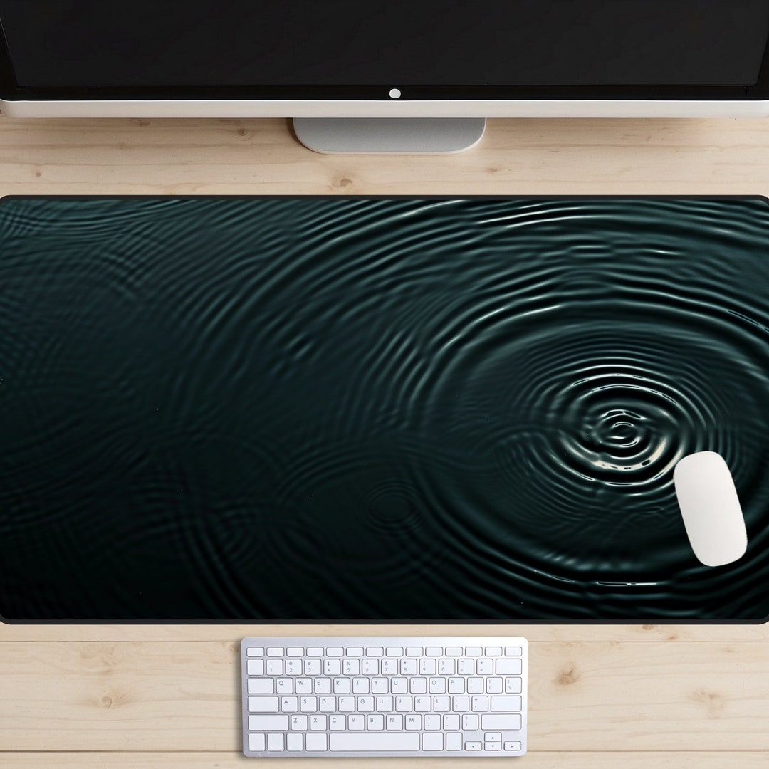 Deep Rippling Waters Desk Mat, Water Ripples Desk Pad, Water Drop ...
