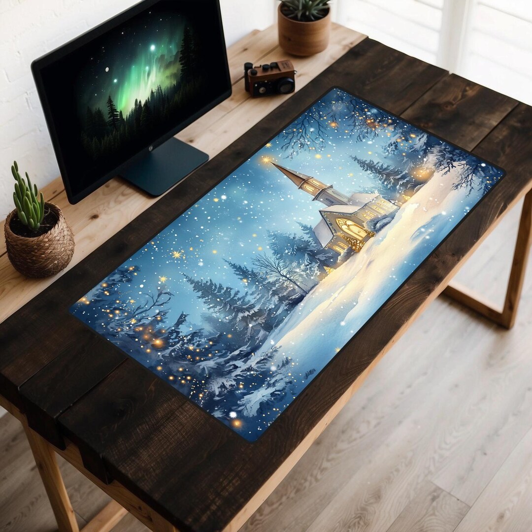 Silent Night Church Desk Mat, Christmas Eve Desk Pad, Christian ...