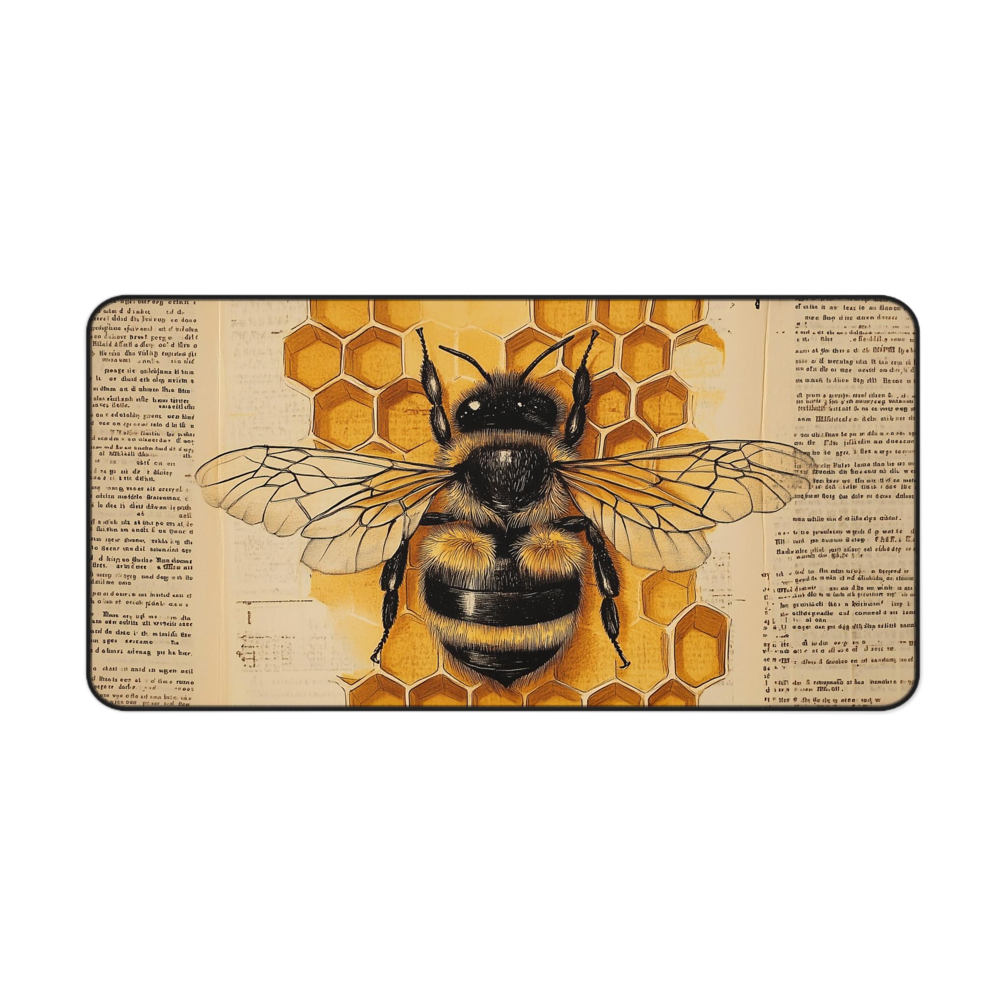 Queen Bee Desk Mat, Honey Bee Desk Pad, Honeycomb Desk Topper, Vintage ...